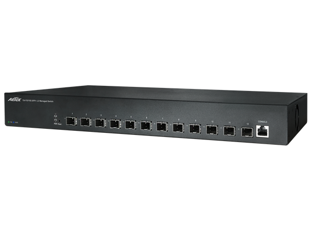 Aetek C60-00B-01 12x1G/10G SFP+ L2 PRO Managed Switch - Webshop Hatteland Technology - Sweden