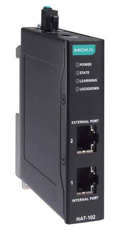 Moxa NAT-102 Industrial 2-port NAT device - Webshop Hatteland Technology - Sweden