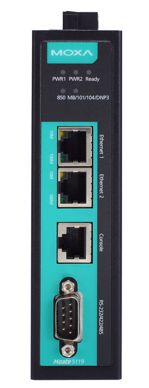 Moxa MGate 5119-T 1-port DNP3/IEC 101/IEC 104/Modbus-to-IE - Webshop Hatteland Technology - Sweden