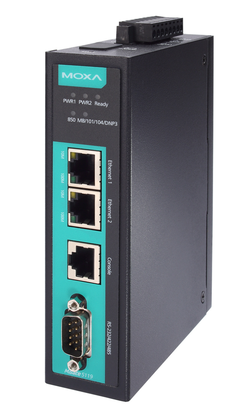 Moxa MGate 5119-T 1-port DNP3/IEC 101/IEC 104/Modbus-to-IE - Webshop Hatteland Technology - Sweden